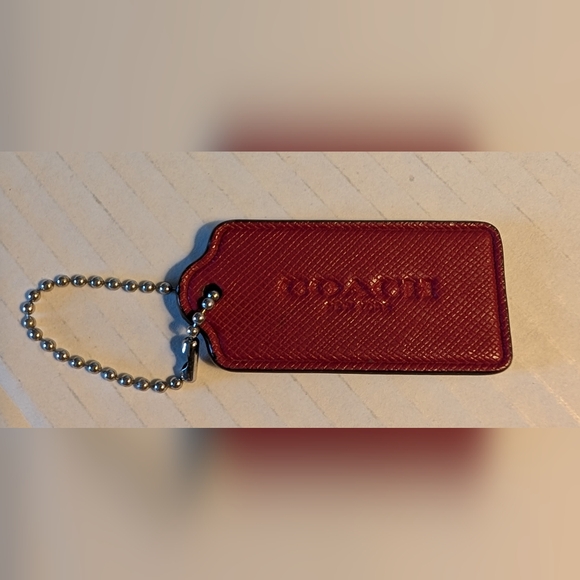 Coach | Accessories | Coach Pink Pebbled Leather Nickel Fob Bag Charm ...